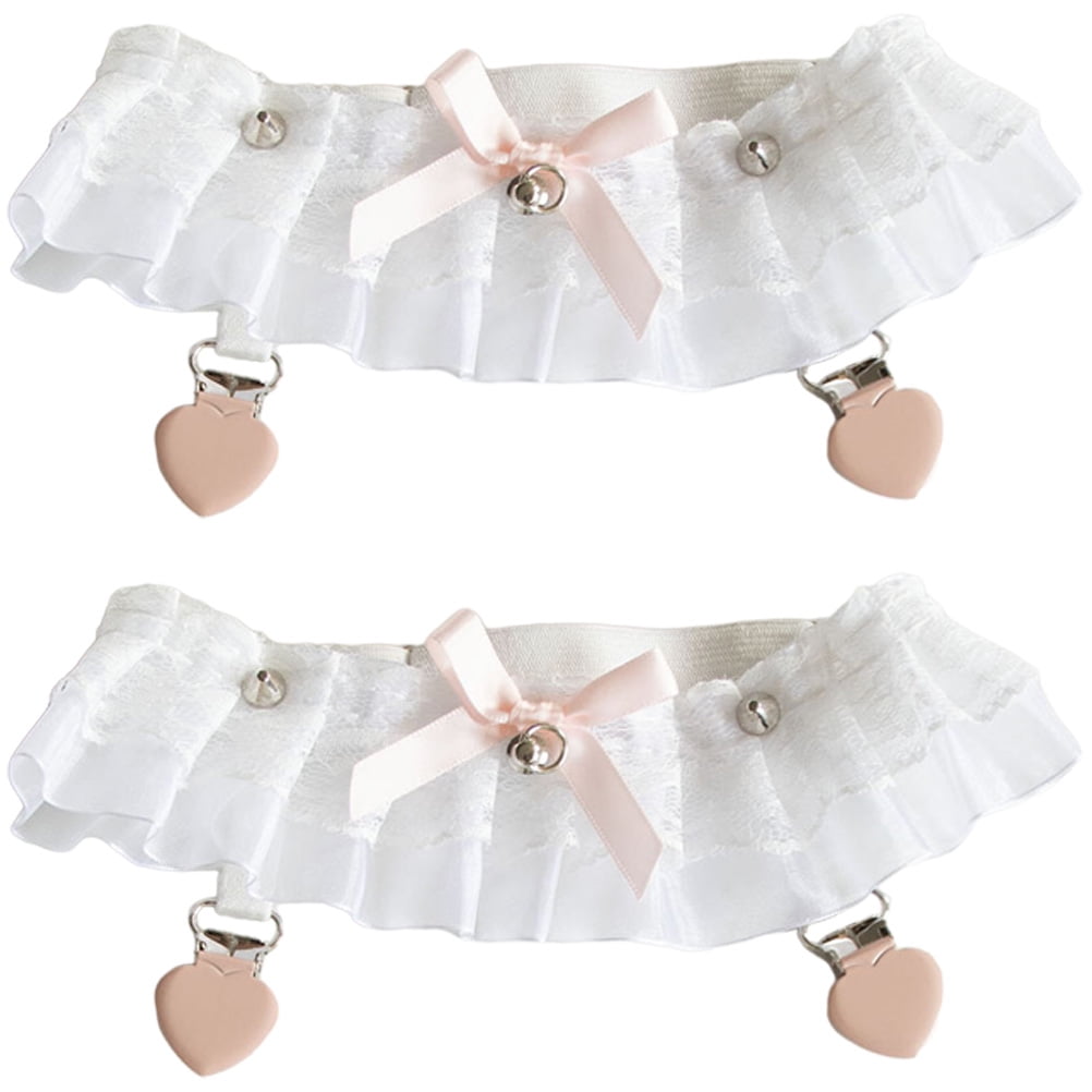 ifundom 1 Pair Lolita Garters Leg Rings Leg Elastic Harness Heart Clips ...