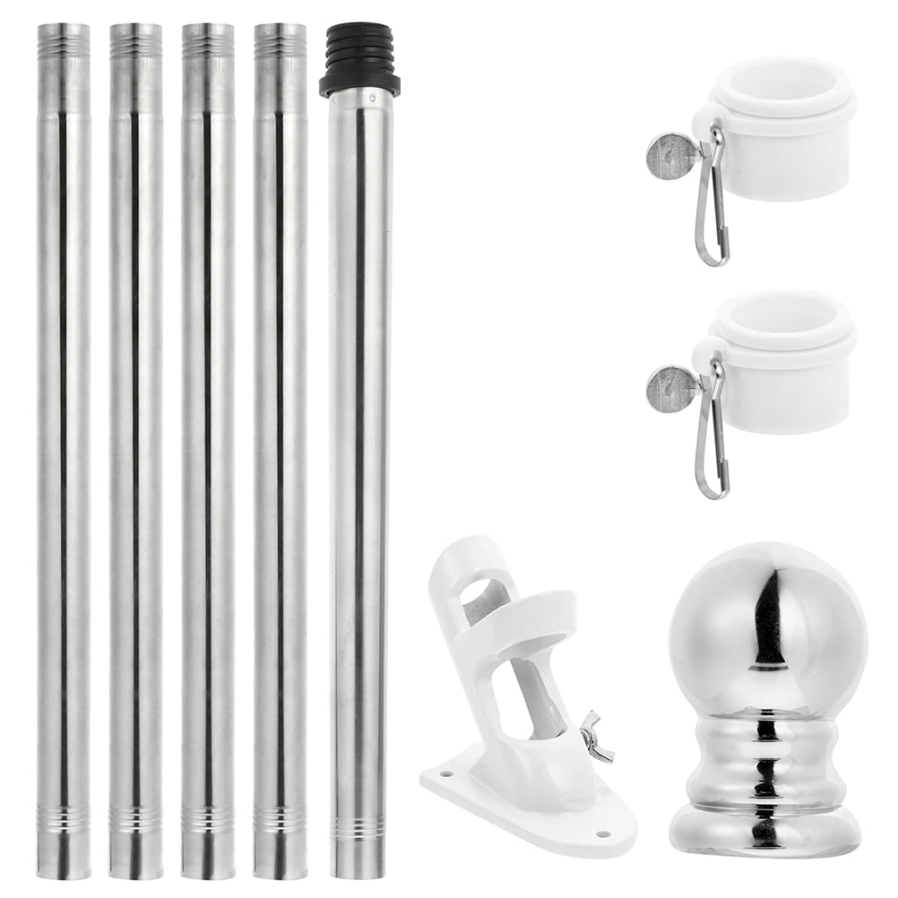 ifundom 1 Set of 1.8m Flag Pole Set Stainless Steel Flagpoles Flag ...