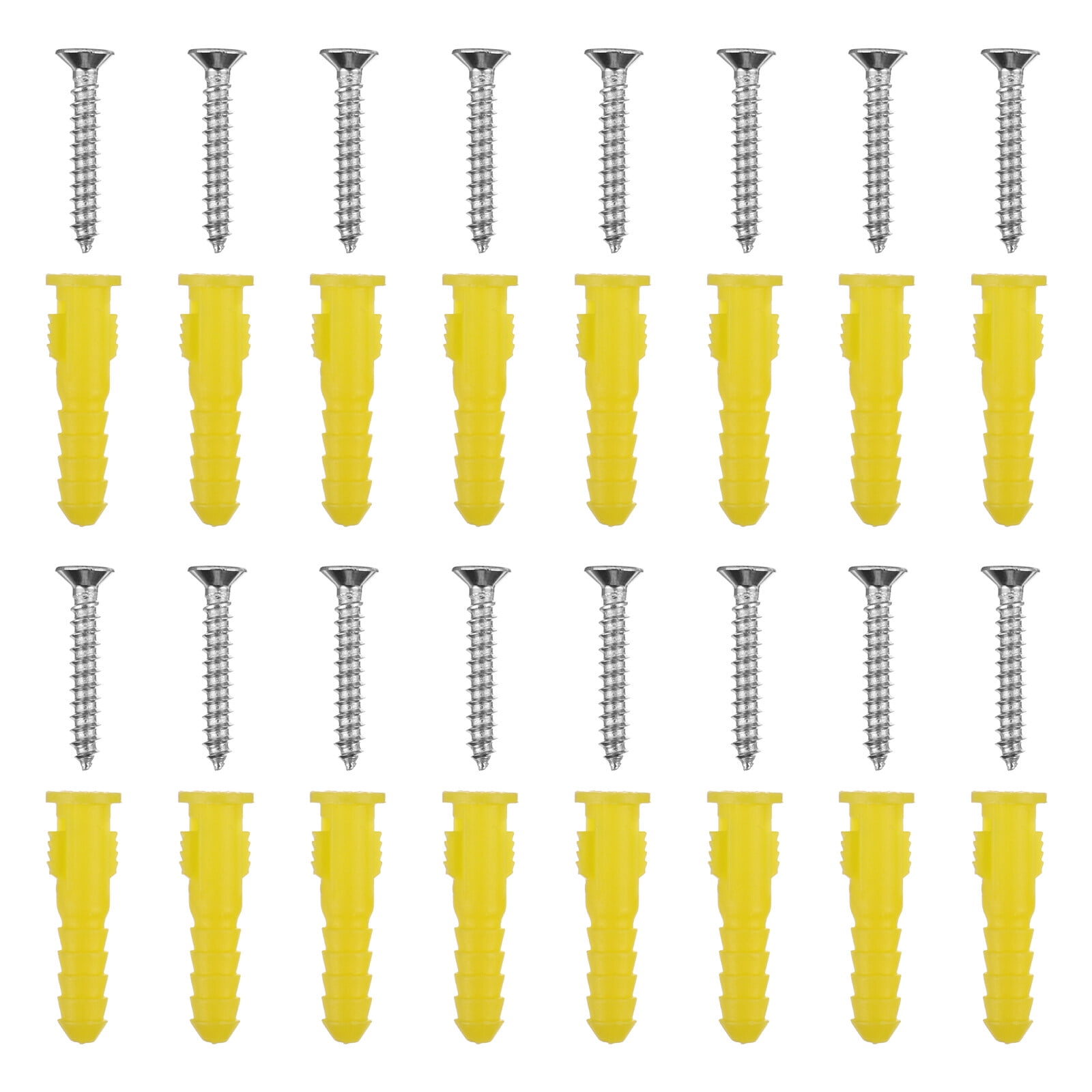ifundom 100 Pcs Plastic Ribbed Wall Anchors and Screws Kit Self Driling ...