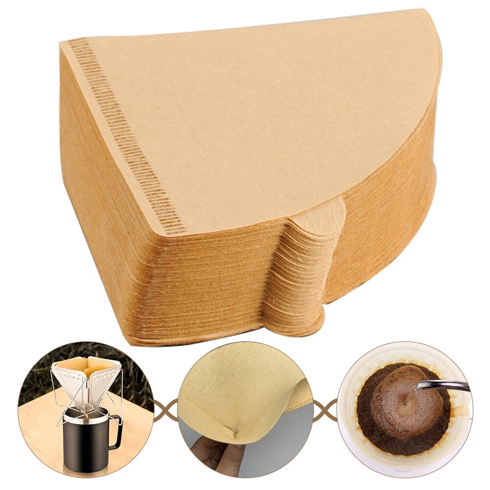 ifundom 100Pcs Coffee Filter Paper Cone Khaki Premium Disposable Coffee ...