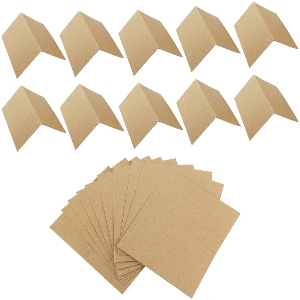 ifundom 100pcs DIY Blank Greeting Cards Kraft Paper Folded Vintage ...