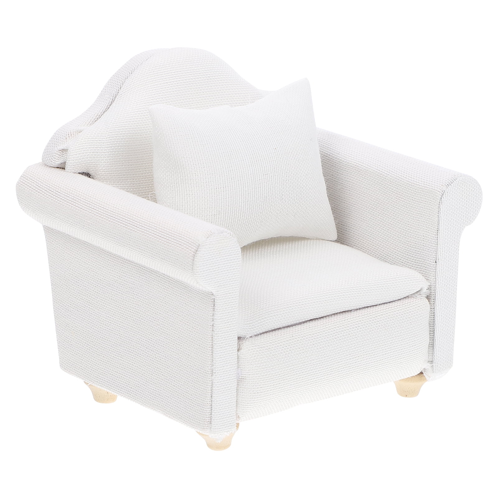 WHAMVOX Home Mini Furniture White Cotton Mini Sofa Chair Model 1Pack ...
