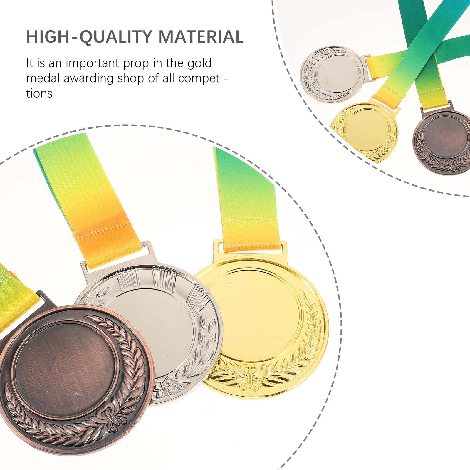 ifundom 3-Pack Metal Winner Medals with Assorted Color Ribbons for ...