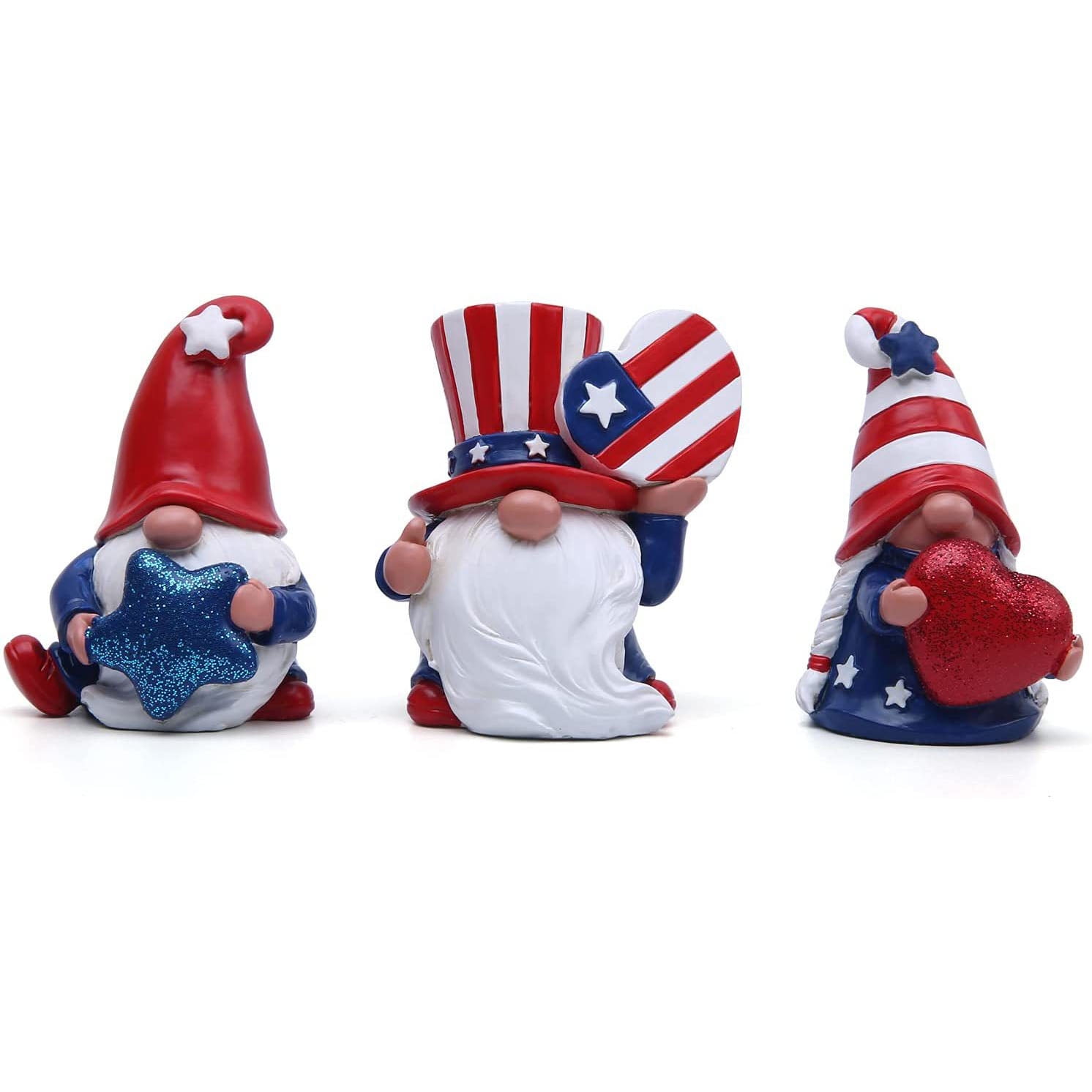 ifundom 3pcs 4th of July Gnomes Independence Day Resin Gnome Dolls ...