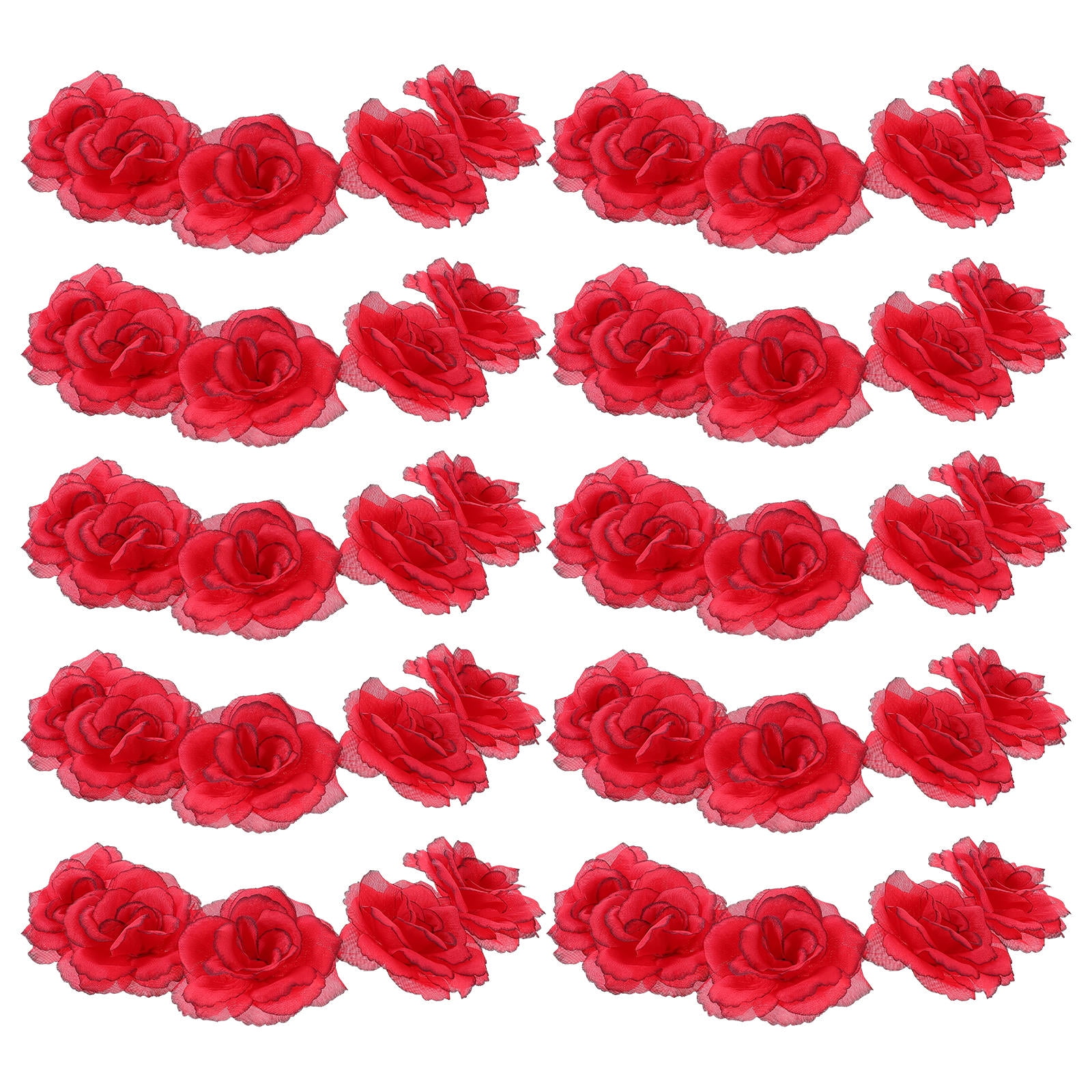 ifundom 50Pcs Artificial Red Rose Heads for Wedding Decoration DIY ...
