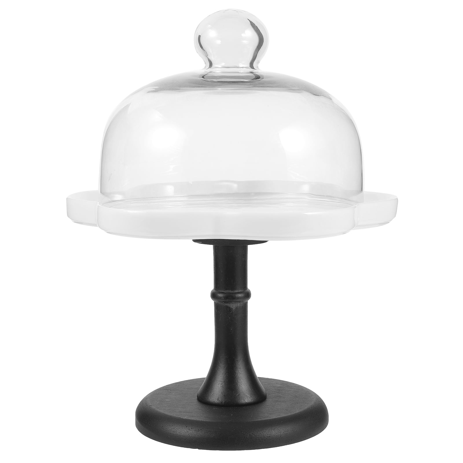 ifundom Ceramic Cake Stand with Dome Cover Cupcake Stand Dessert ...