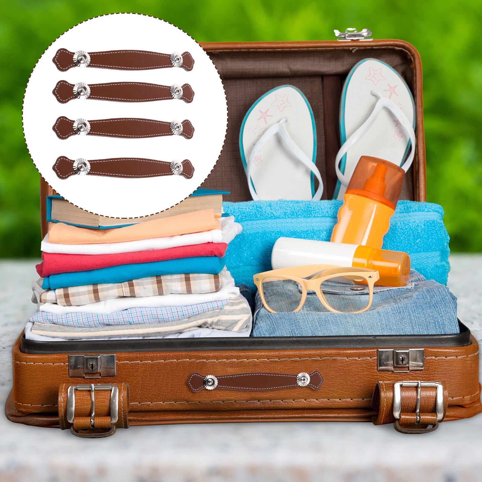 ifundom Brown Pull Handles for Luggage, Furniture, and Drawers, Set of ...