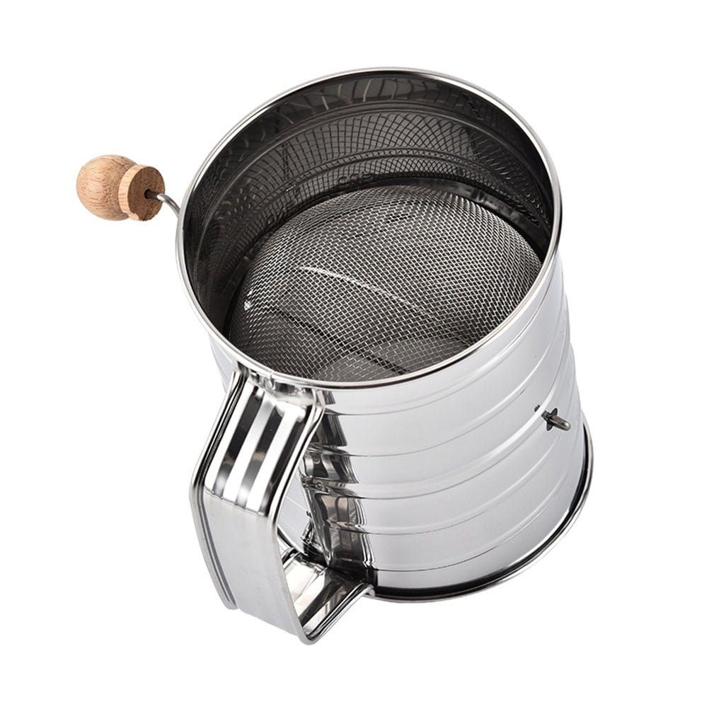 ifundom Large Capacity Stainless Steel Flour Sifter with Built-in ...