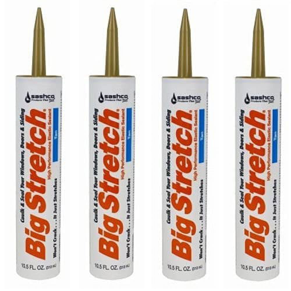 Sashco Big Stretch Acrylic Latex Caulk - Waterproof, Cartridge - 4 Pack ...