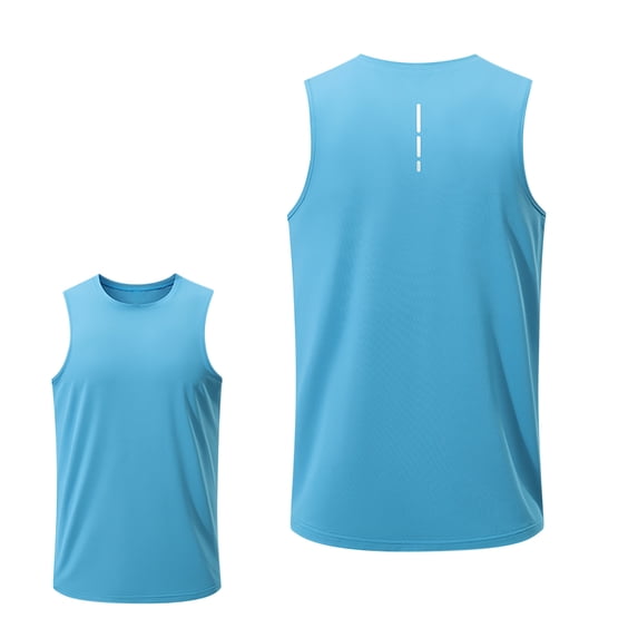 ight Blue Sleeveless Outfit for Man Fall Winter Crewneck Work Out Gym ...