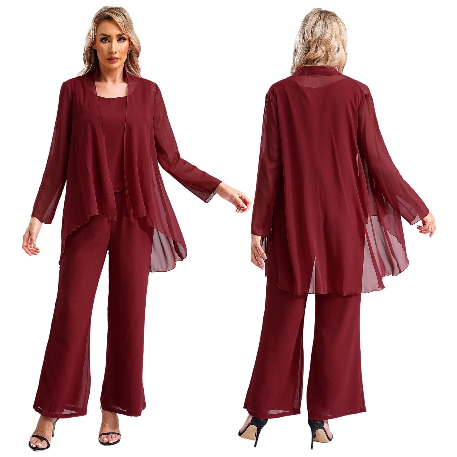 iiniim 3PC Mother of The Bride Pants Suits for Women Chiffon Dress Suit ...