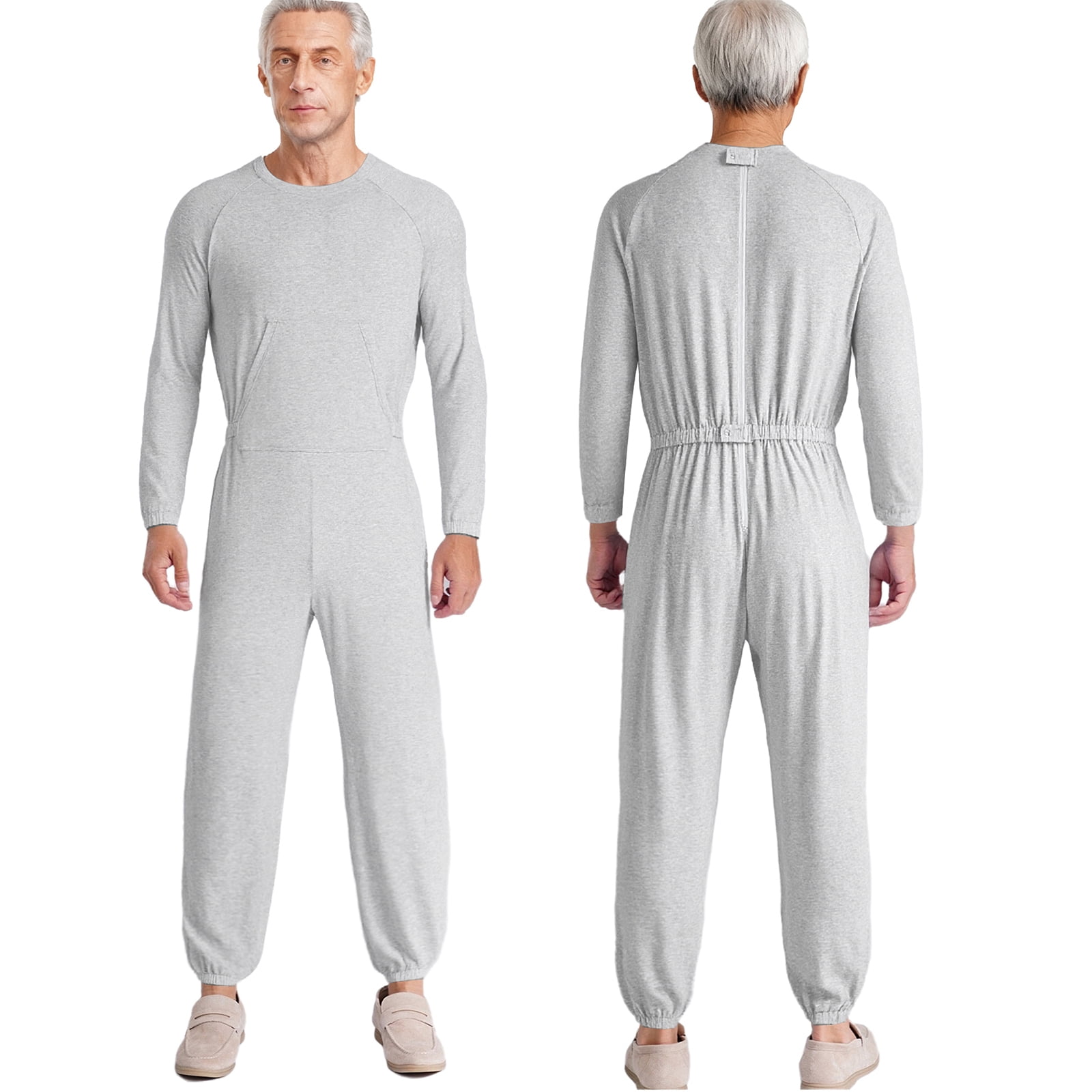 iiniim Adult Adaptive Clothing Back Zip Sleepwear Anti-strip Jumpsuits ...