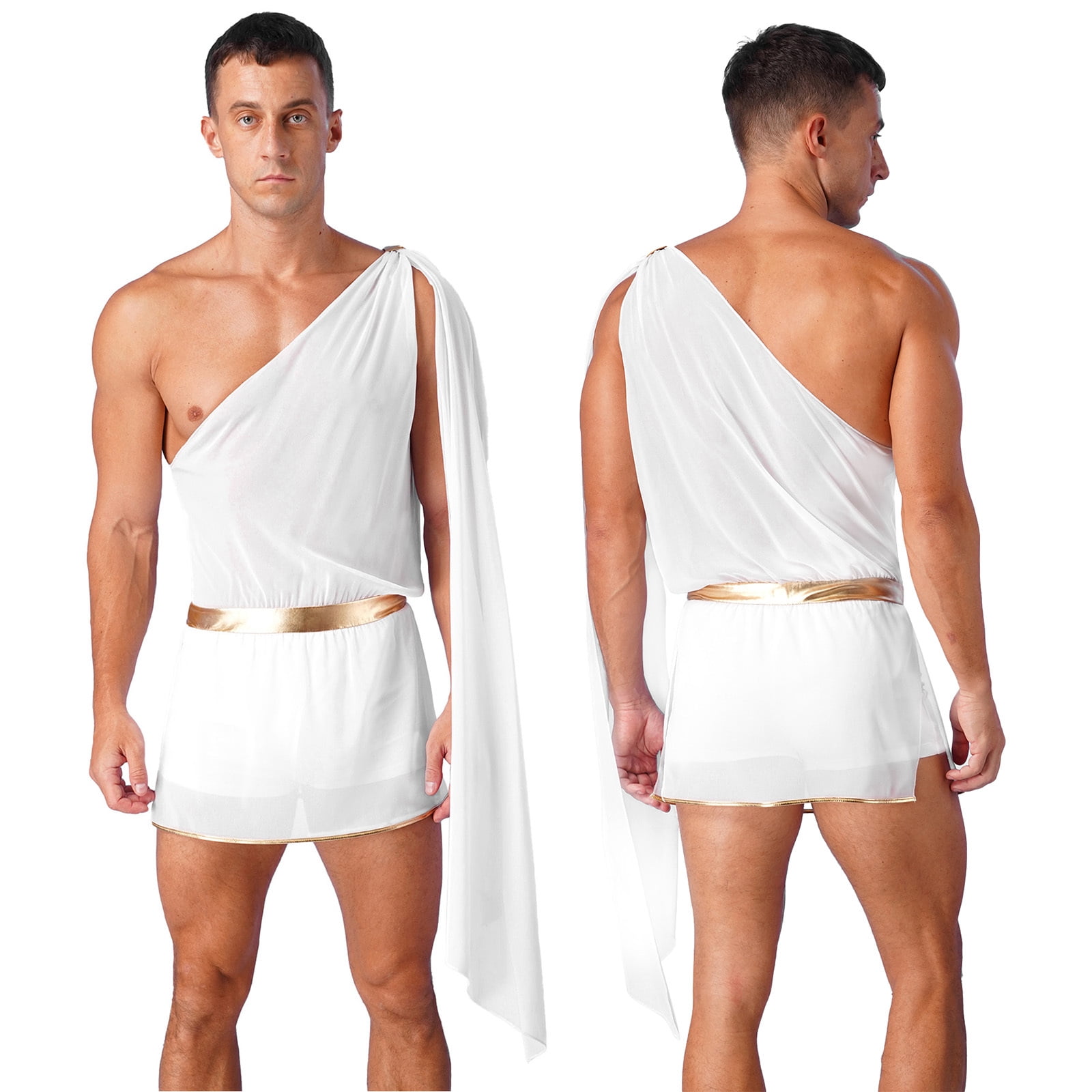 iiniim Adult Mens Halloween Cosplay Short Toga Ancient Roman Greek God ...