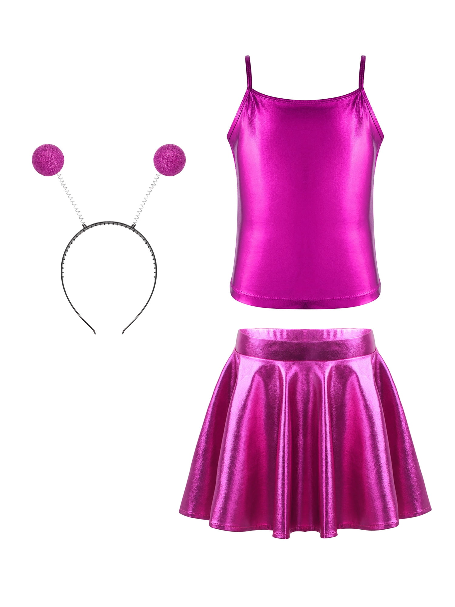 iiniim Alien Costume for Girls Metallic Dress Alien Holographic Cami ...