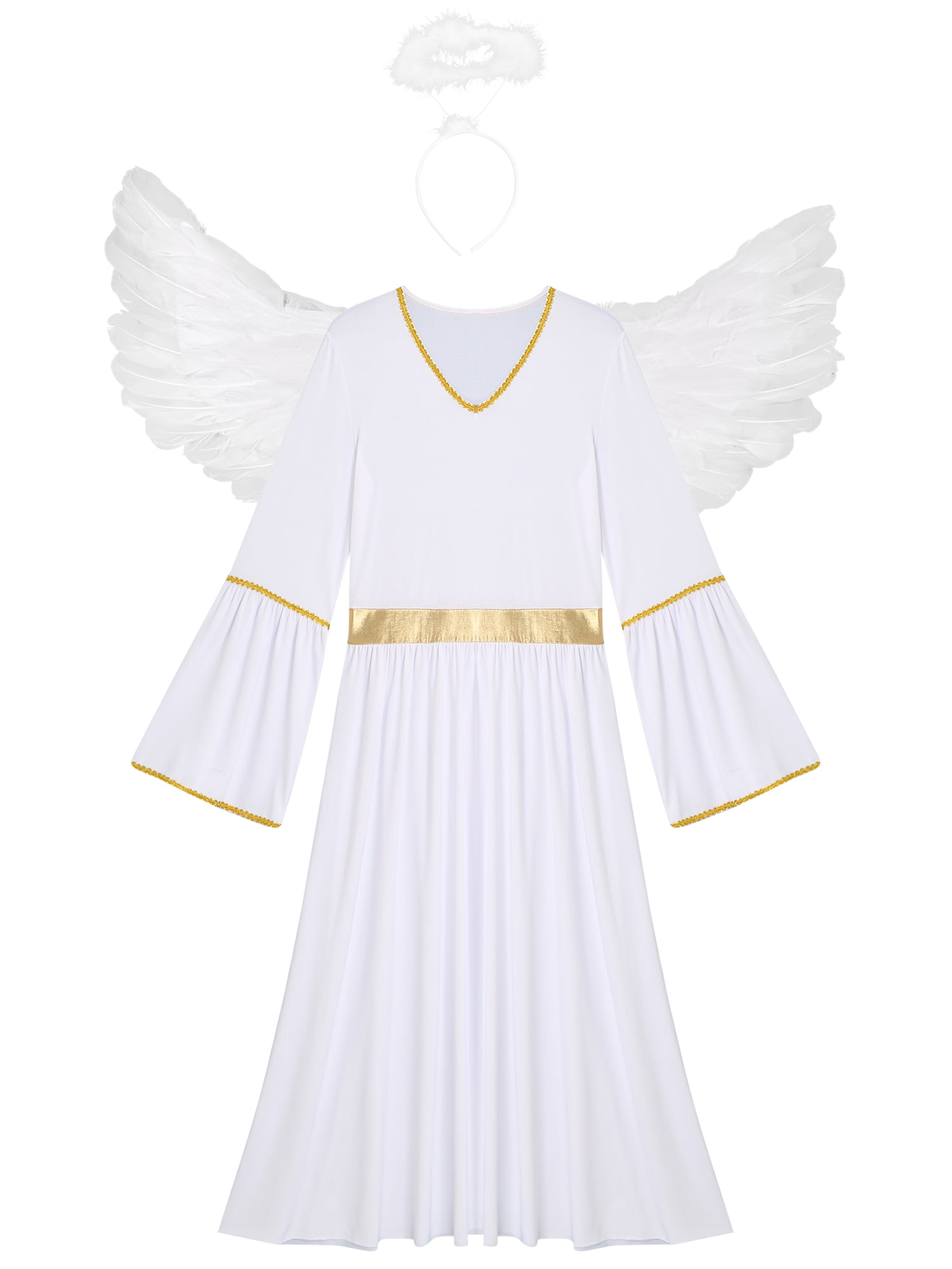iiniim Angel Costume Women 3 Pcs Angel Dress Headband Wing Christmas ...