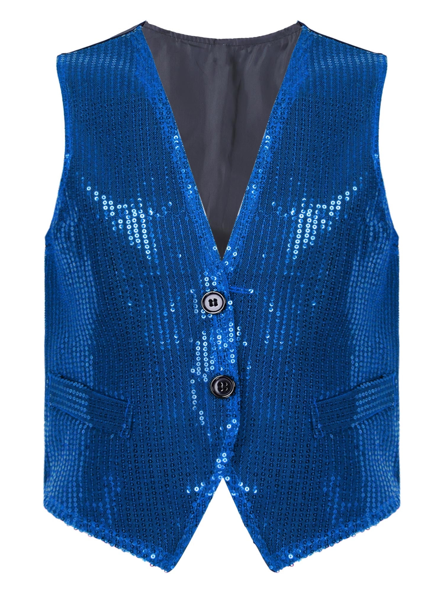 iiniim Boy's Girl's Sequined Waistcoat Top Jazz Hip-Hop Dance Party ...