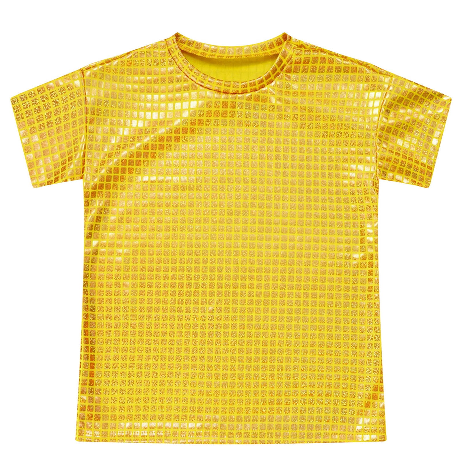 iiniim Boys Girls Metallic Shiny Dance Tops Short Sleeve T-Shirt Shirts ...