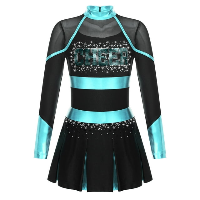 iiniim Cheer Leader Girls Cheerleading Uniform Complete Dress Black ...