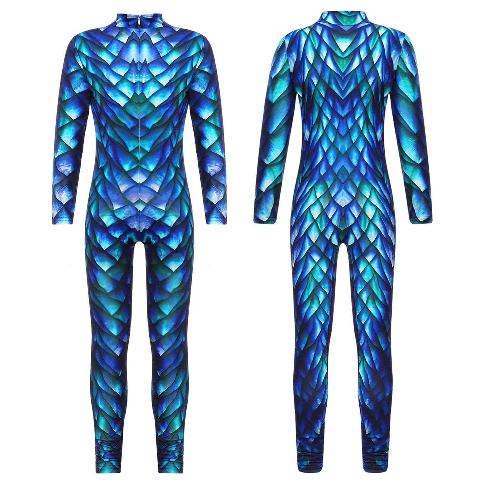 iiniim Child Girls 3D Mermaid Princess Mock Full Body Length Unitard ...