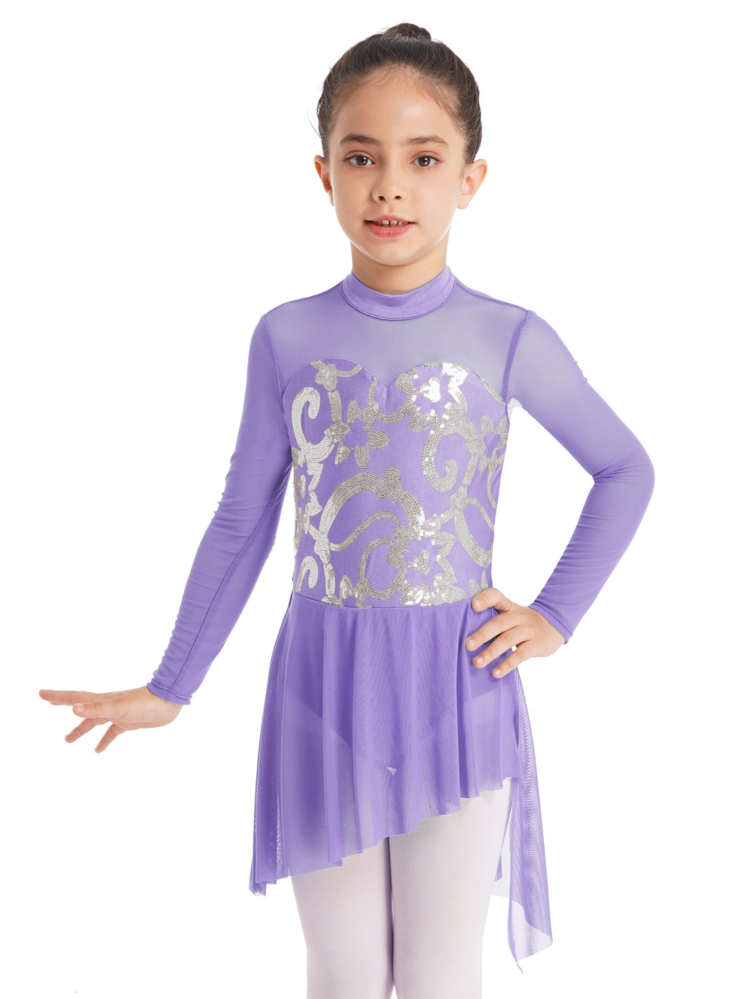 iiniim Girls Ballet Dance Dress Lyrical Ballerina Irregular Skirts ...