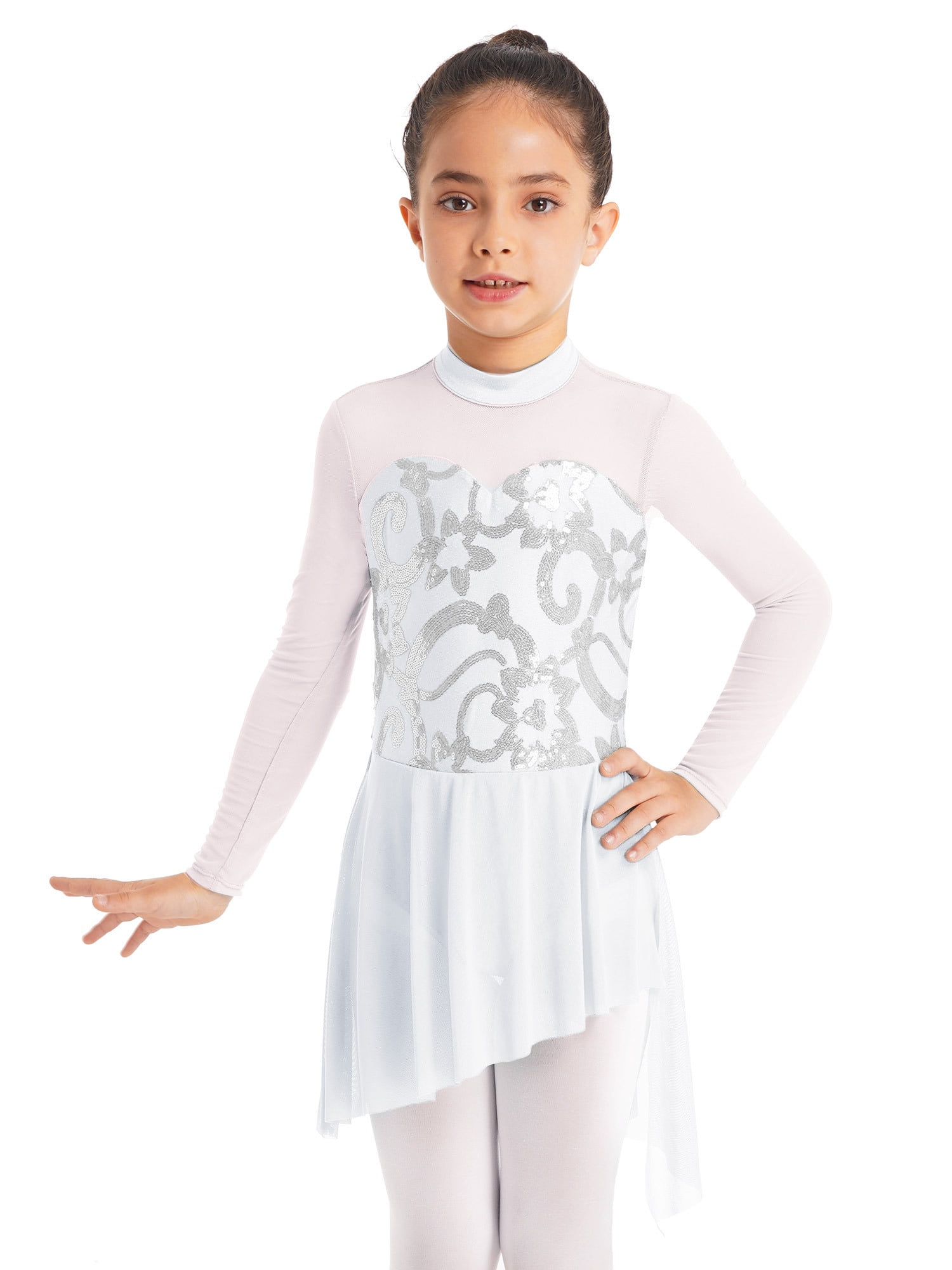 iiniim Girls Ballet Dance Dress Lyrical Ballerina Irregular Skirts ...