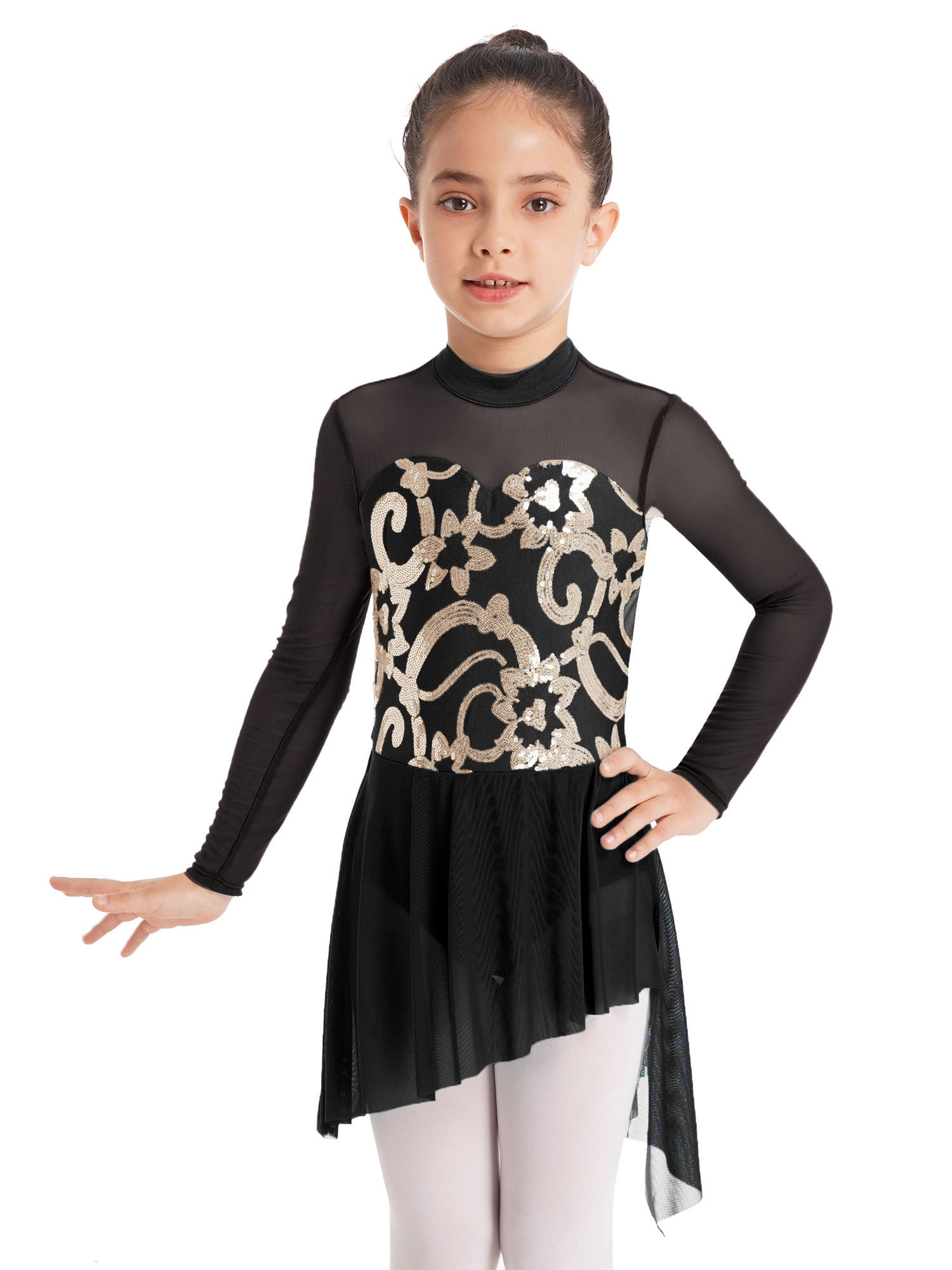 iiniim Girls Ballet Dance Dress Lyrical Ballerina Irregular Skirts ...