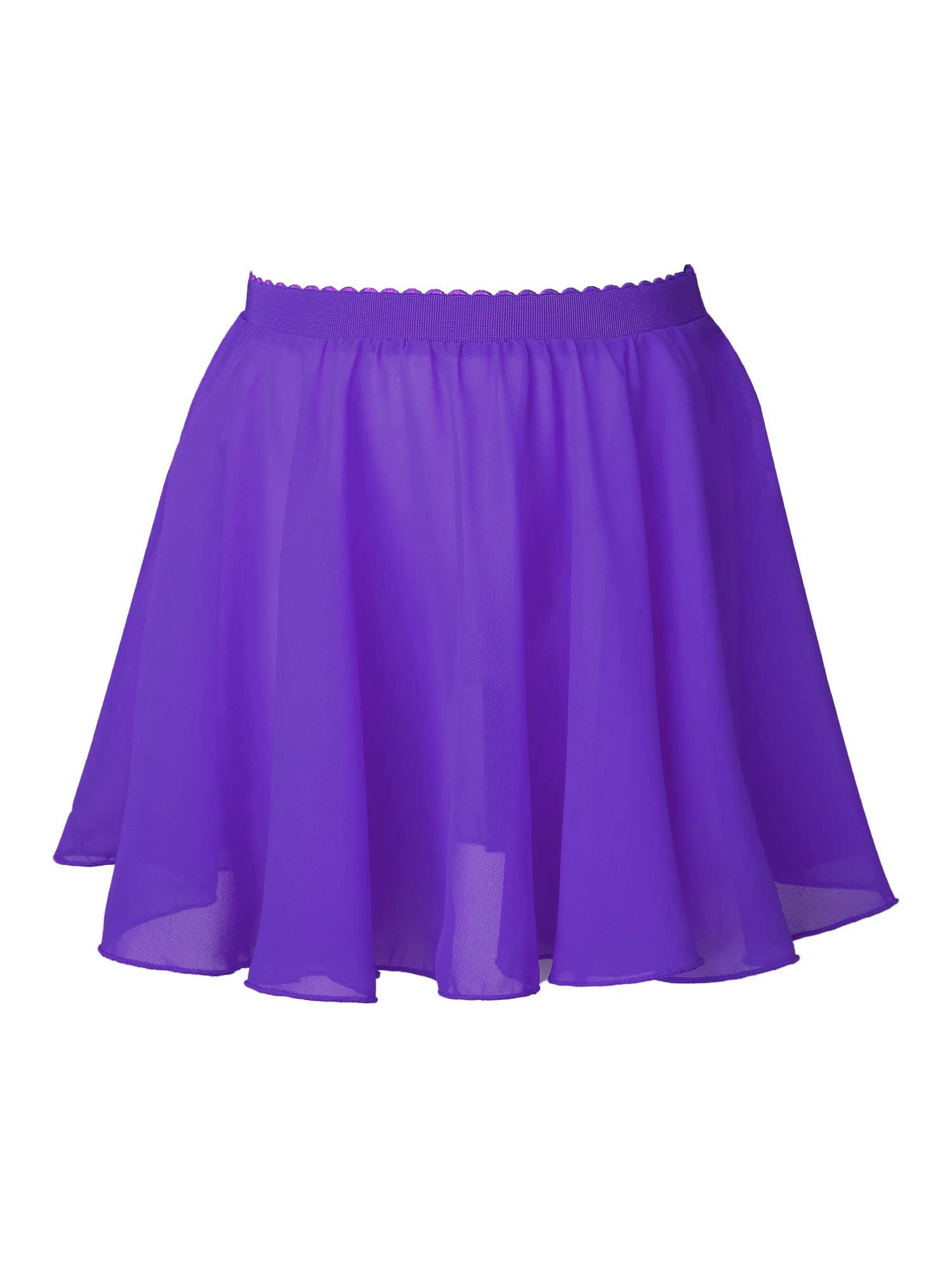 iiniim Girls Ballet Dance Mini Skirts Chiffon Pull-on Wrap Solid Color ...