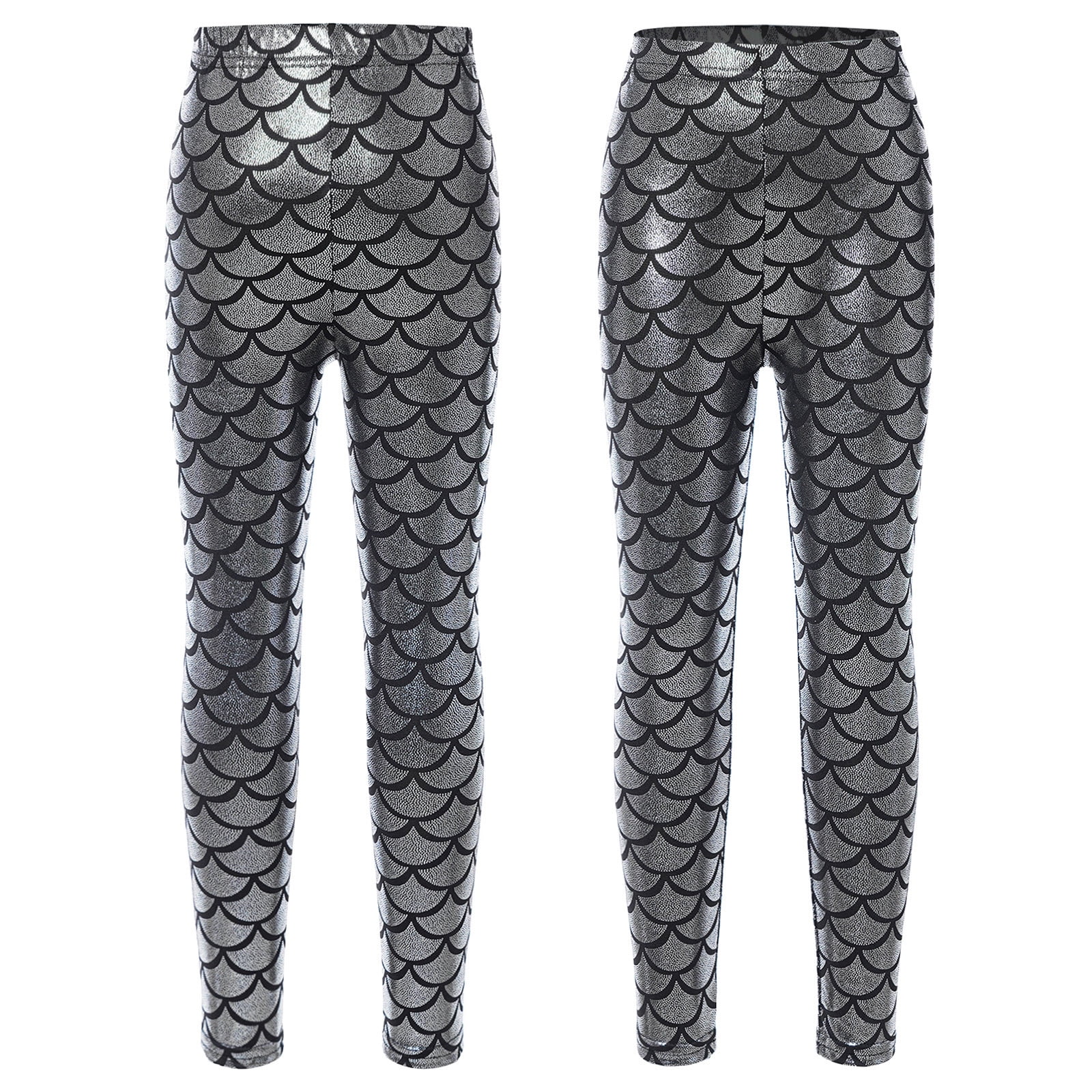 iiniim Girls Boys Mermaid Leggings Shiny Metallic Fish Scale Skinny ...