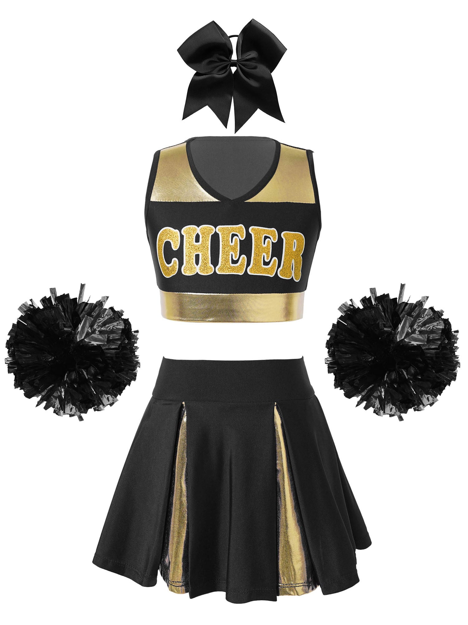 iiniim Girls Cheer Leader Kids Cheerleading Uniform with Accessories ...