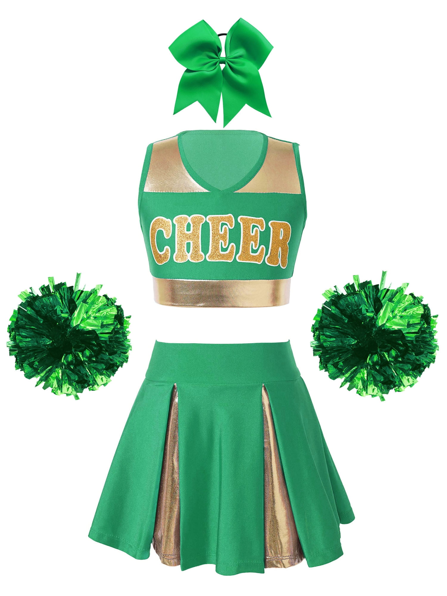 iiniim Girls Cheer Leader Kids Cheerleading Uniform with Accessories ...