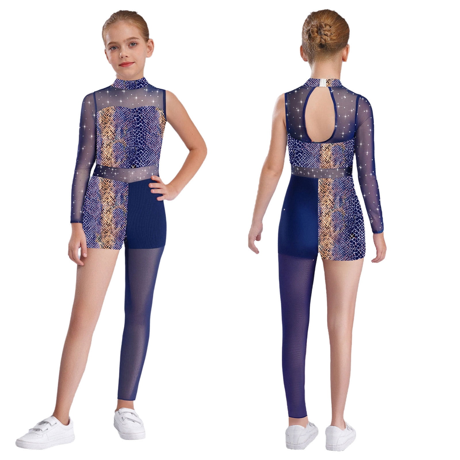 iiniim Girls Figure Skating Leotard Ballroom Bodysuit Gymnastics ...