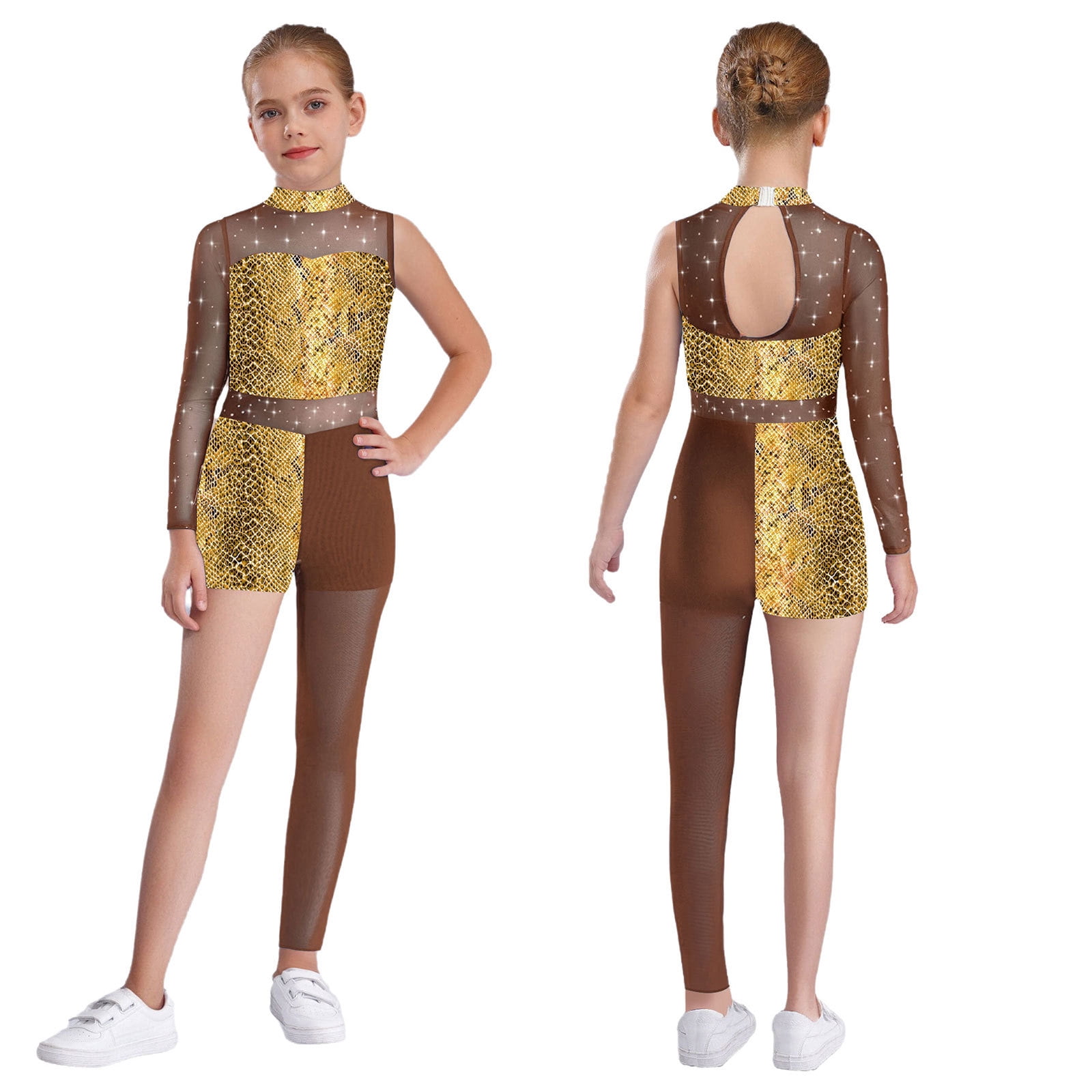 iiniim Girls Figure Skating Leotard Ballroom Bodysuit Gymnastics ...