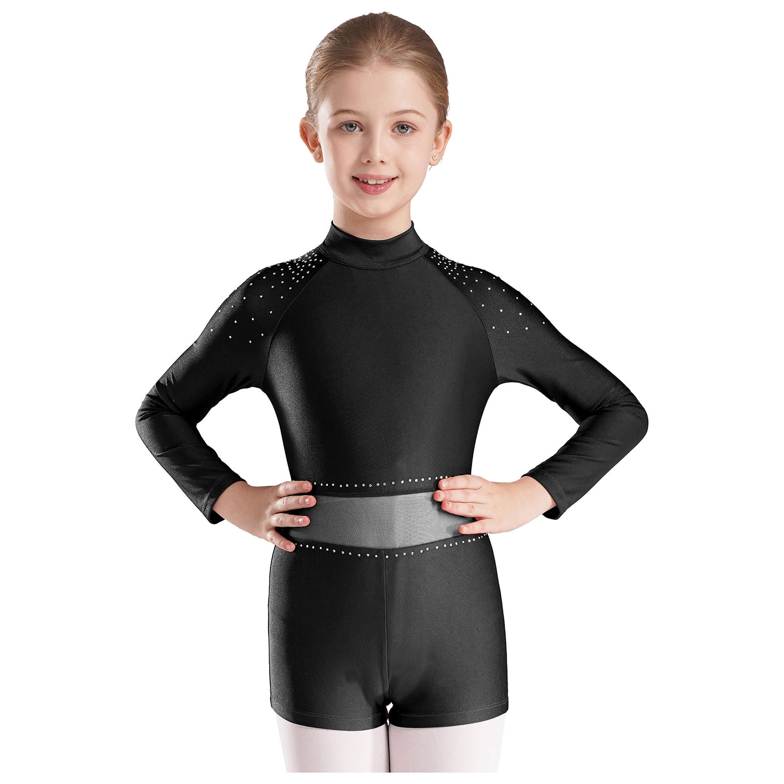 iiniim Girls Gymnastics Leotards with Shorts One Piece Biketard Dance ...