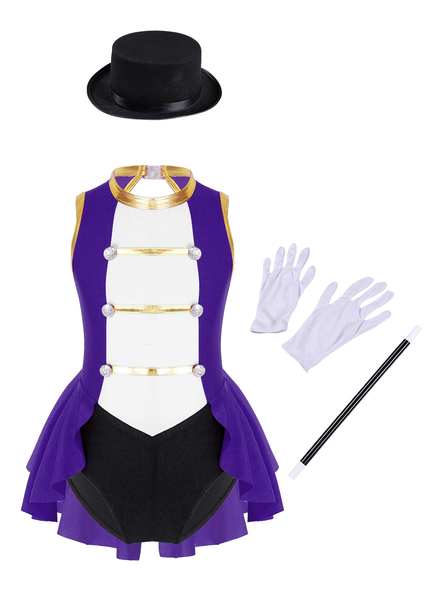 iiniim Girls Halloween Circus Ringmaster Costume Ringleader Tassel ...