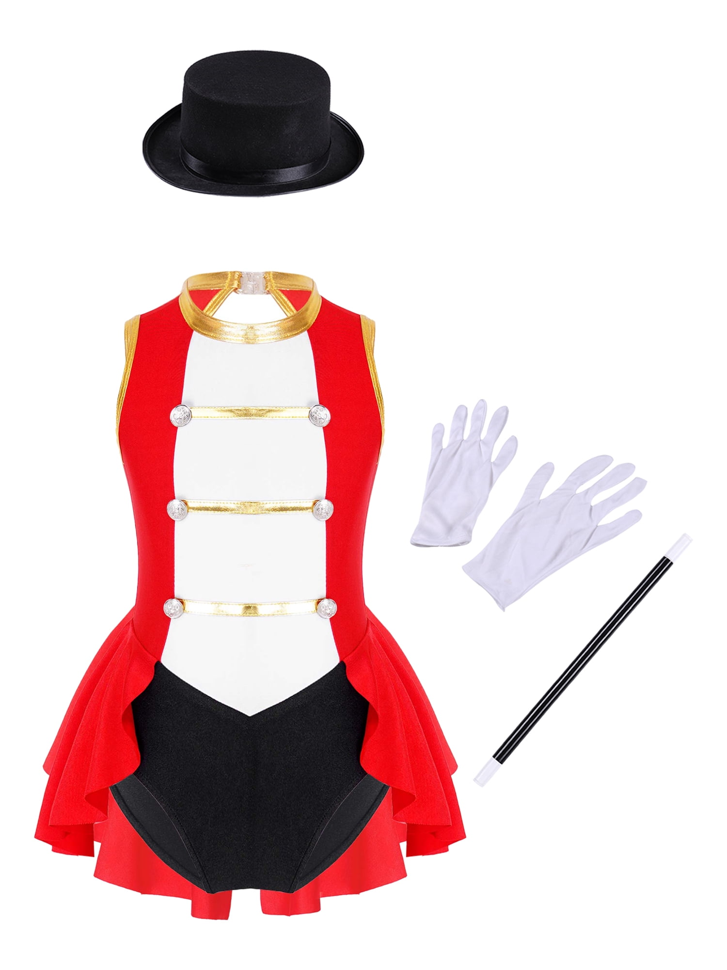 iiniim Girls Halloween Circus Ringmaster Costume Ringleader Tassel ...