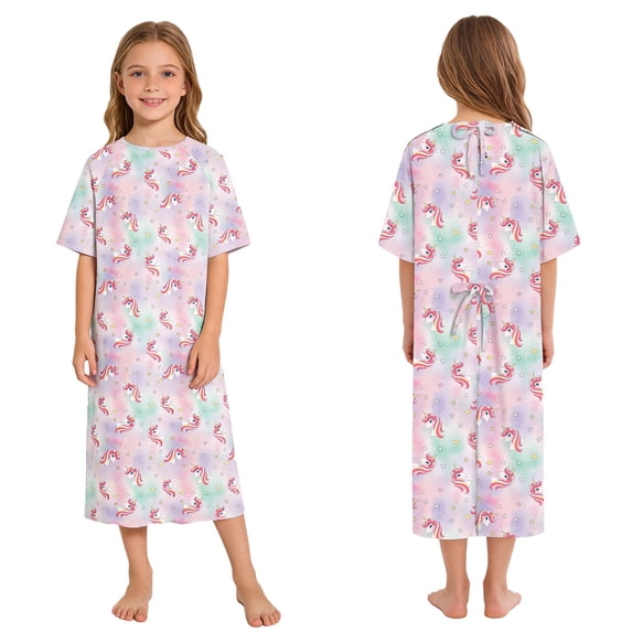 iiniim Girls Hospital Patient Gown with Back Tie Post Shoulder Adaptive ...