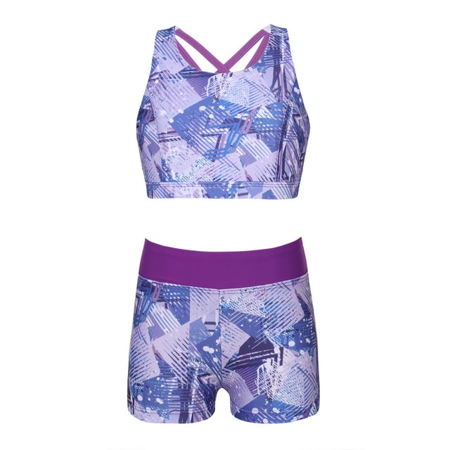 iiniim Girls' Kids 2-Piece Active Set Dance Sport Outfits Racer Back ...