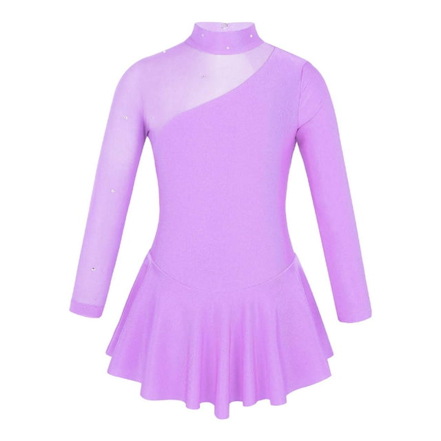 iiniim Girls' Roller Ice Figure Skating Dress Mock Turtleneck Sparkly Leotard Ballet Dance wear ...