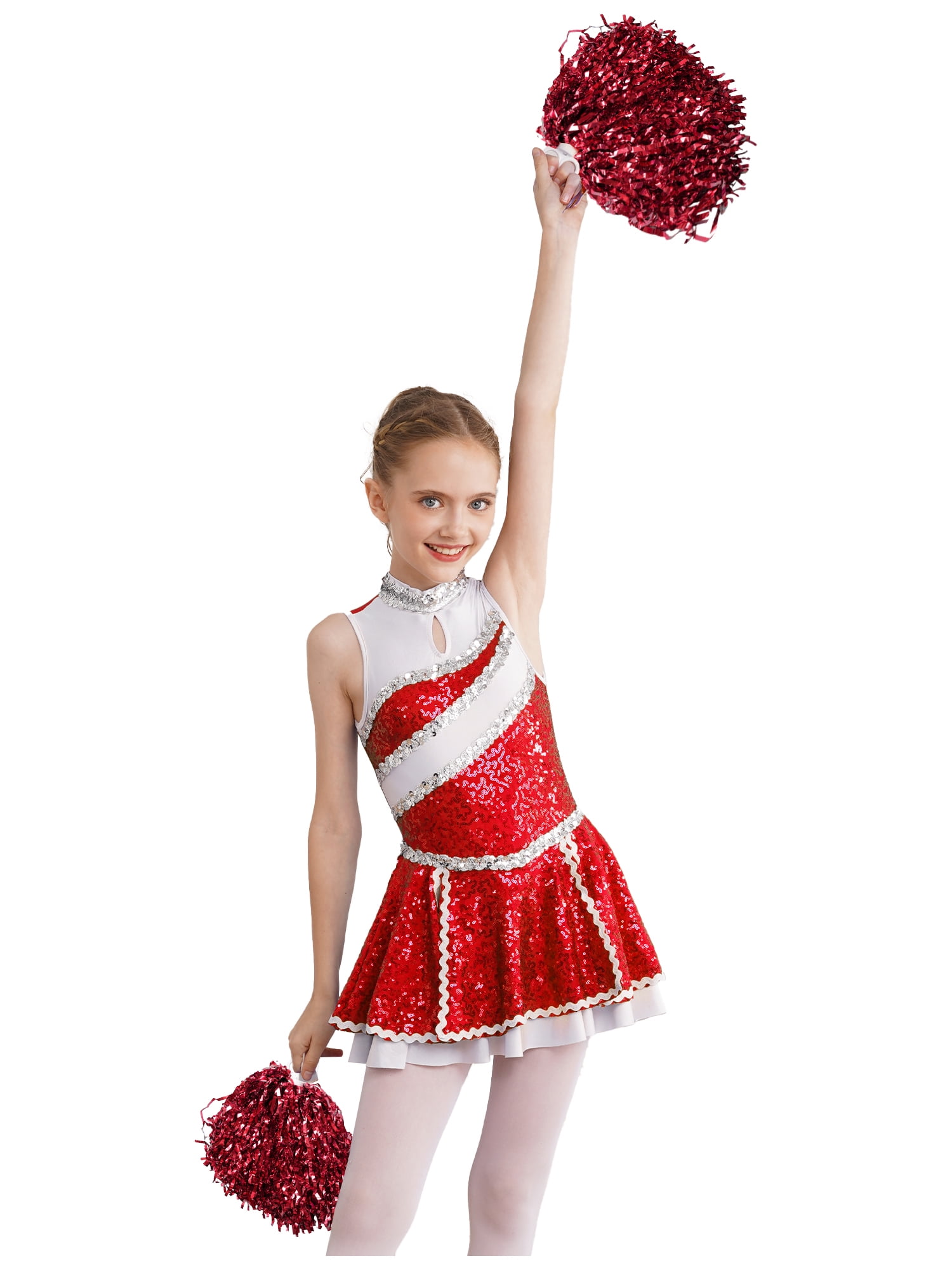 iiniim Girls Sequins Cheerleading Uniform Cheer Leader Outfits Costume ...