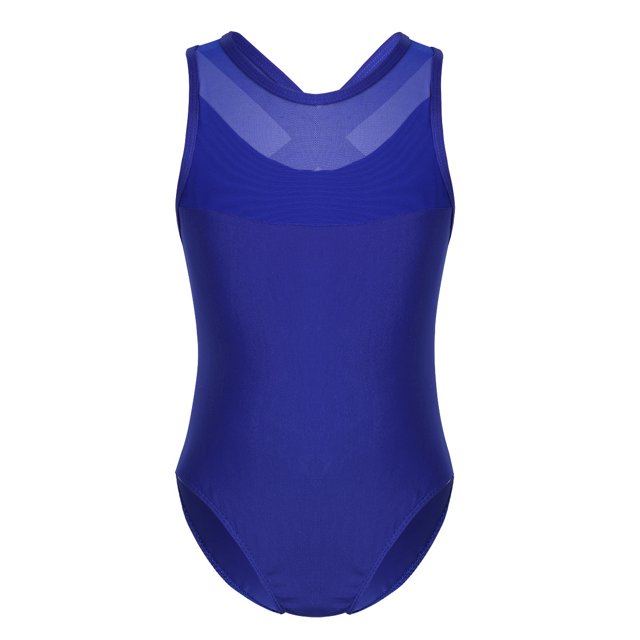 Iiniim Girls Sleeveless Mesh Splice Criss Cross Back Ballet Dance