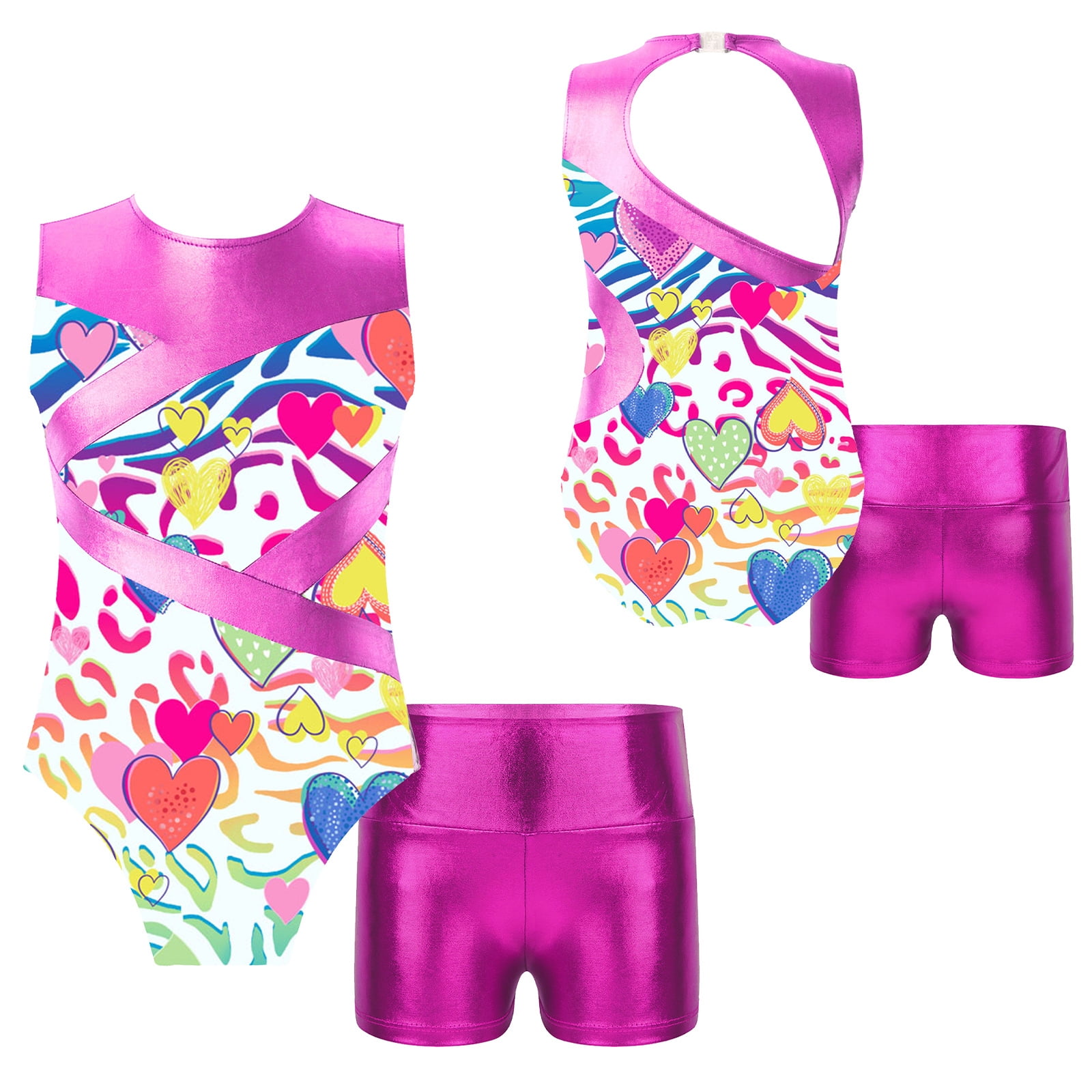 iiniim Girls Slim Fit Gymnastic Unitard Leotard Colorful Pattern ...