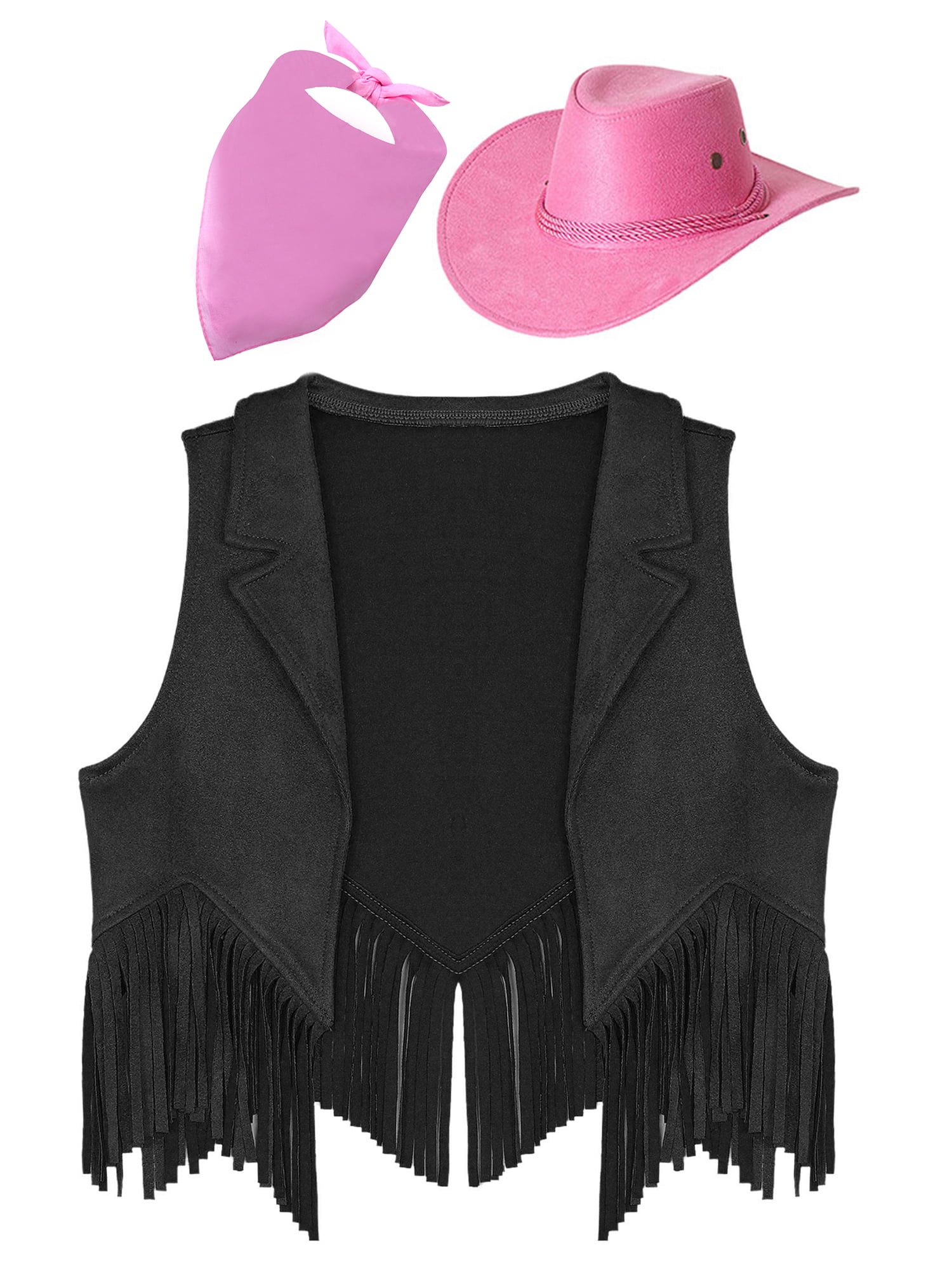iiniim Girls Western Cowgirl Cowboy Outfit Kids Sleeveless Jacket Vest ...