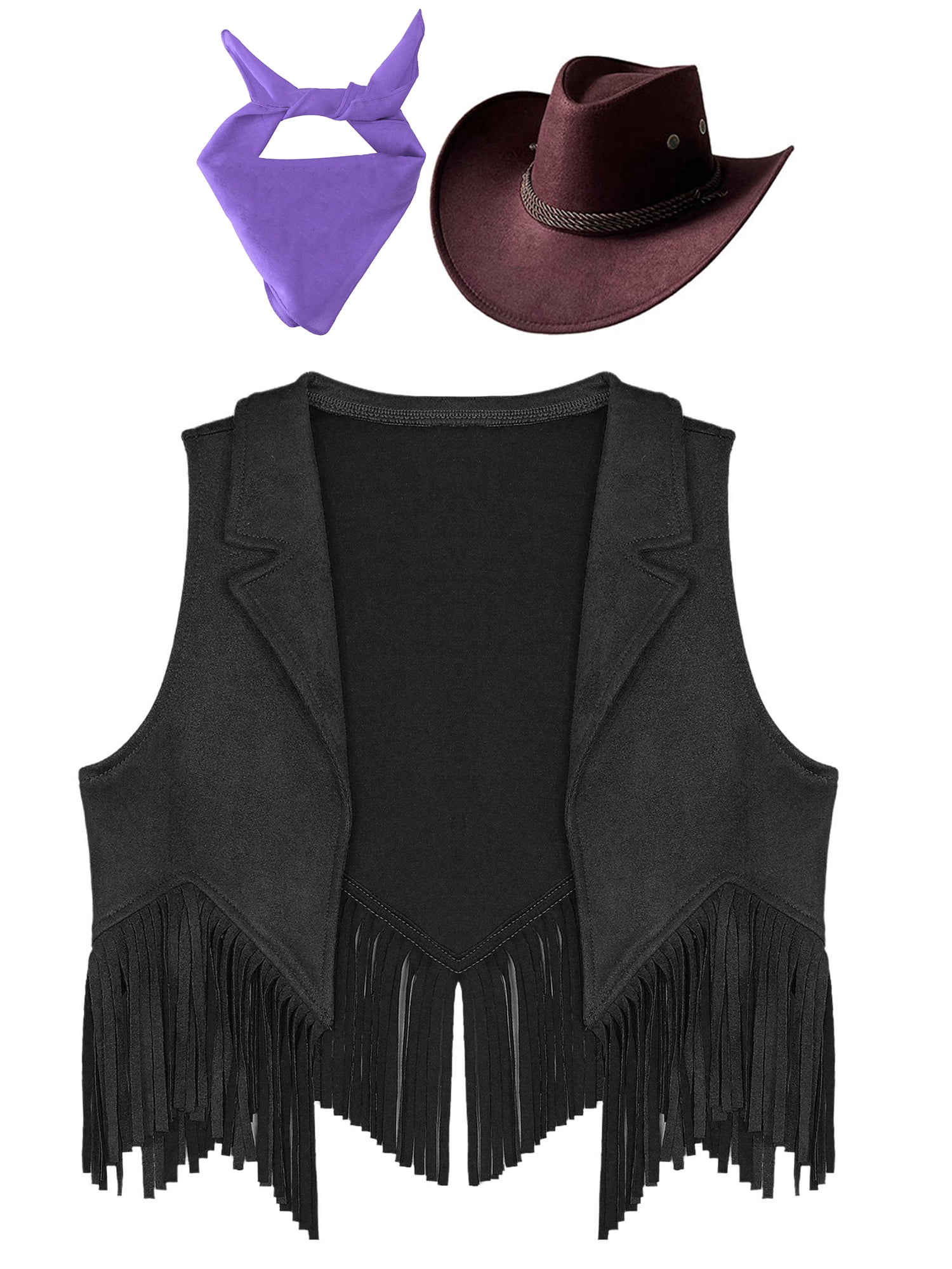 iiniim Girls Western Cowgirl Cowboy Outfit Kids Sleeveless Jacket Vest ...