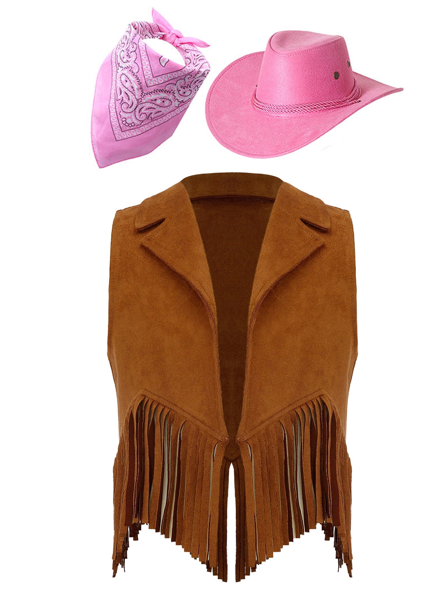 iiniim Girls Western Cowgirl Cowboy Outfit Kids Sleeveless Jacket Vest ...