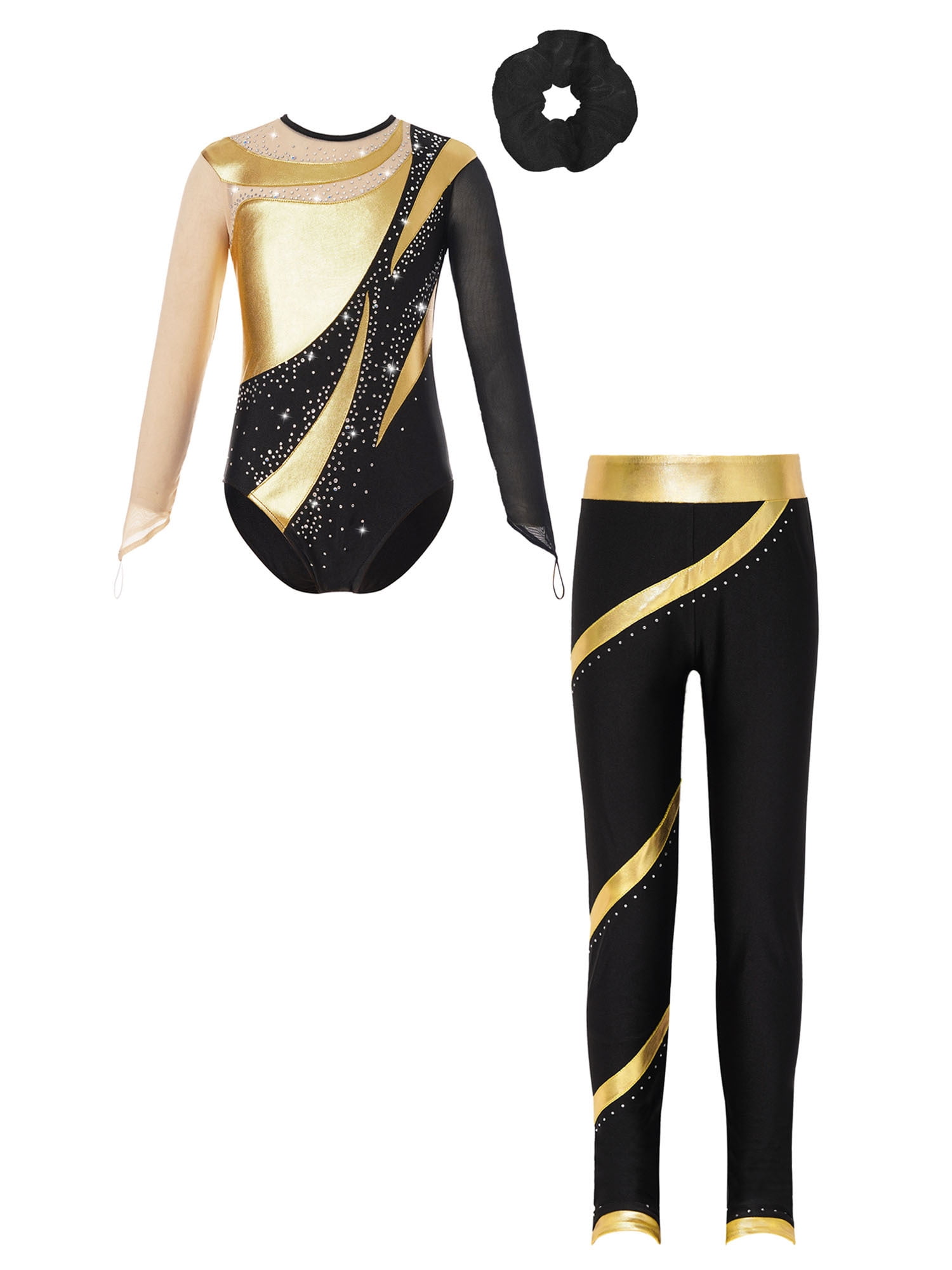 iiniim Gymnastics Leotards for Girls Long Sleeve Dance Leotard with ...