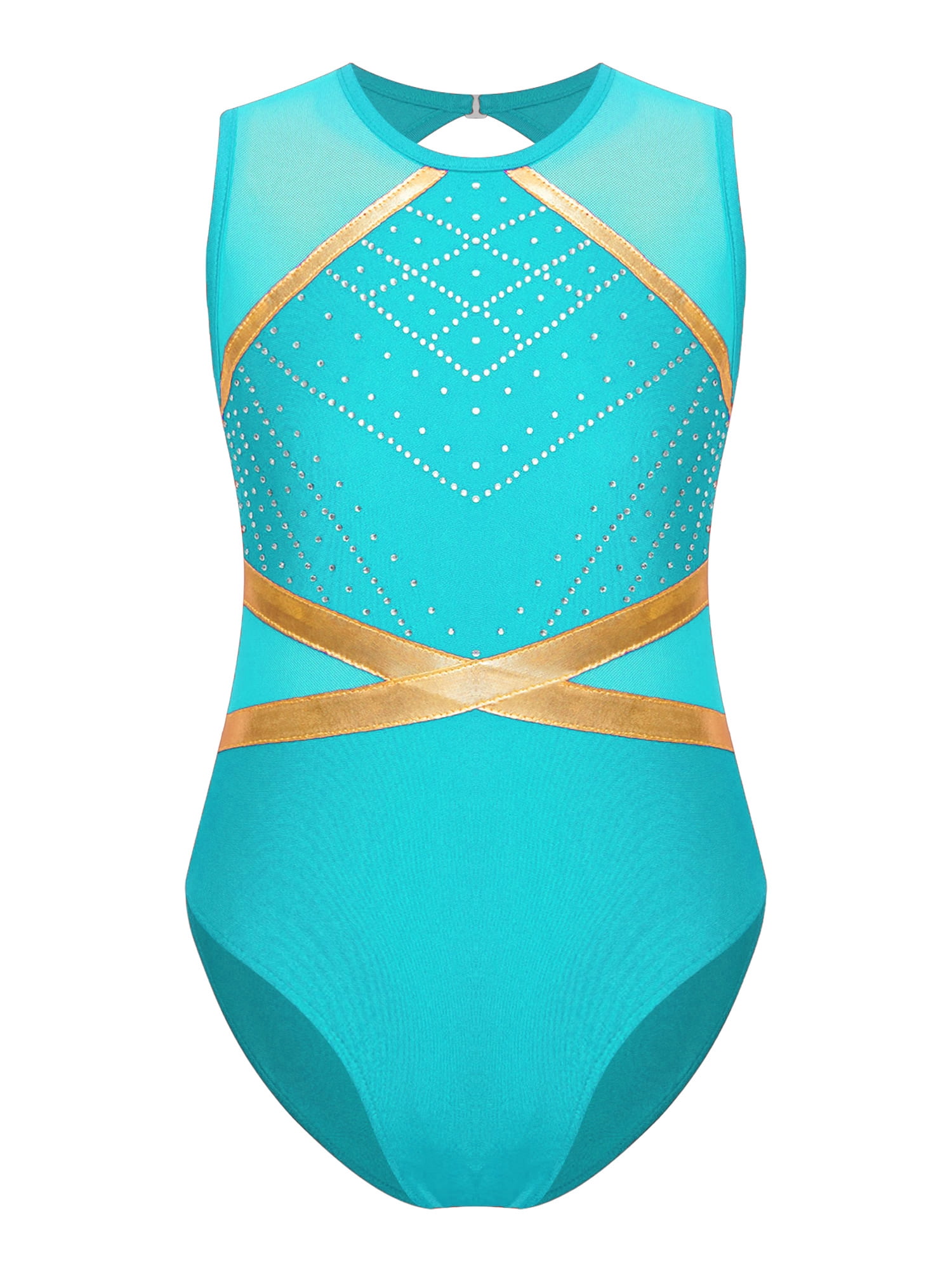 iiniim Gymnastics Leotards for Girls One Piece Sparkle Sleeveless Dance Unitards Tumbling ...