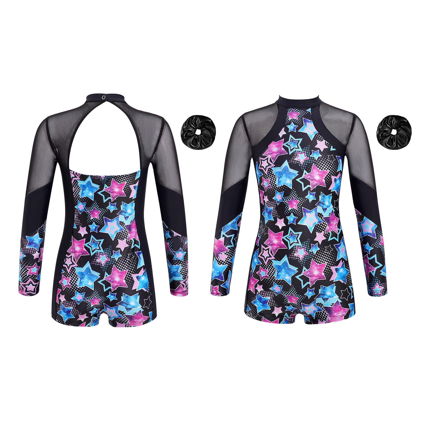 iiniim Gymnastics Leotards for Girls Open Back Dance Unitards with Hair ...