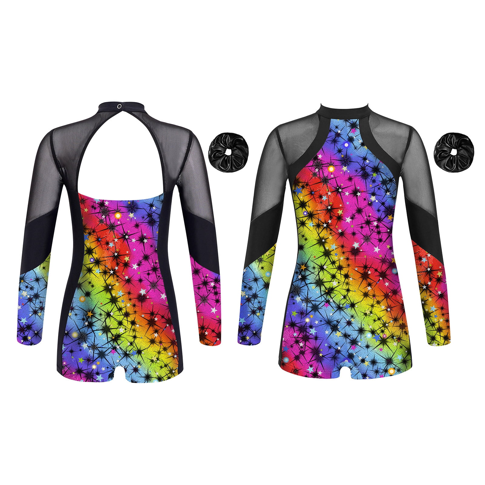 iiniim Gymnastics Leotards for Girls Open Back Dance Unitards with Hair ...