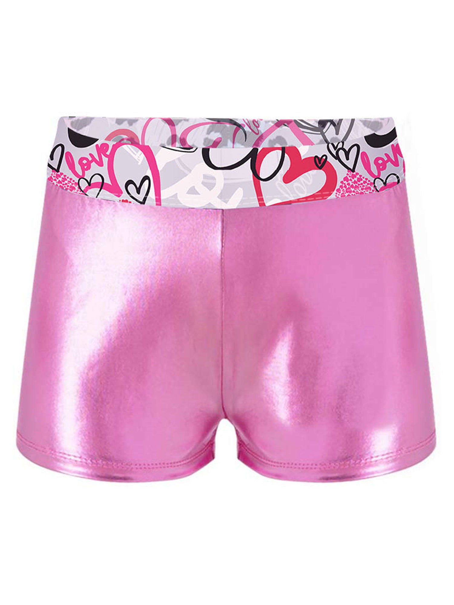 iiniim Kid Girls Shiny Metallic Gymnastics Ballet Dance Shorts Workout ...