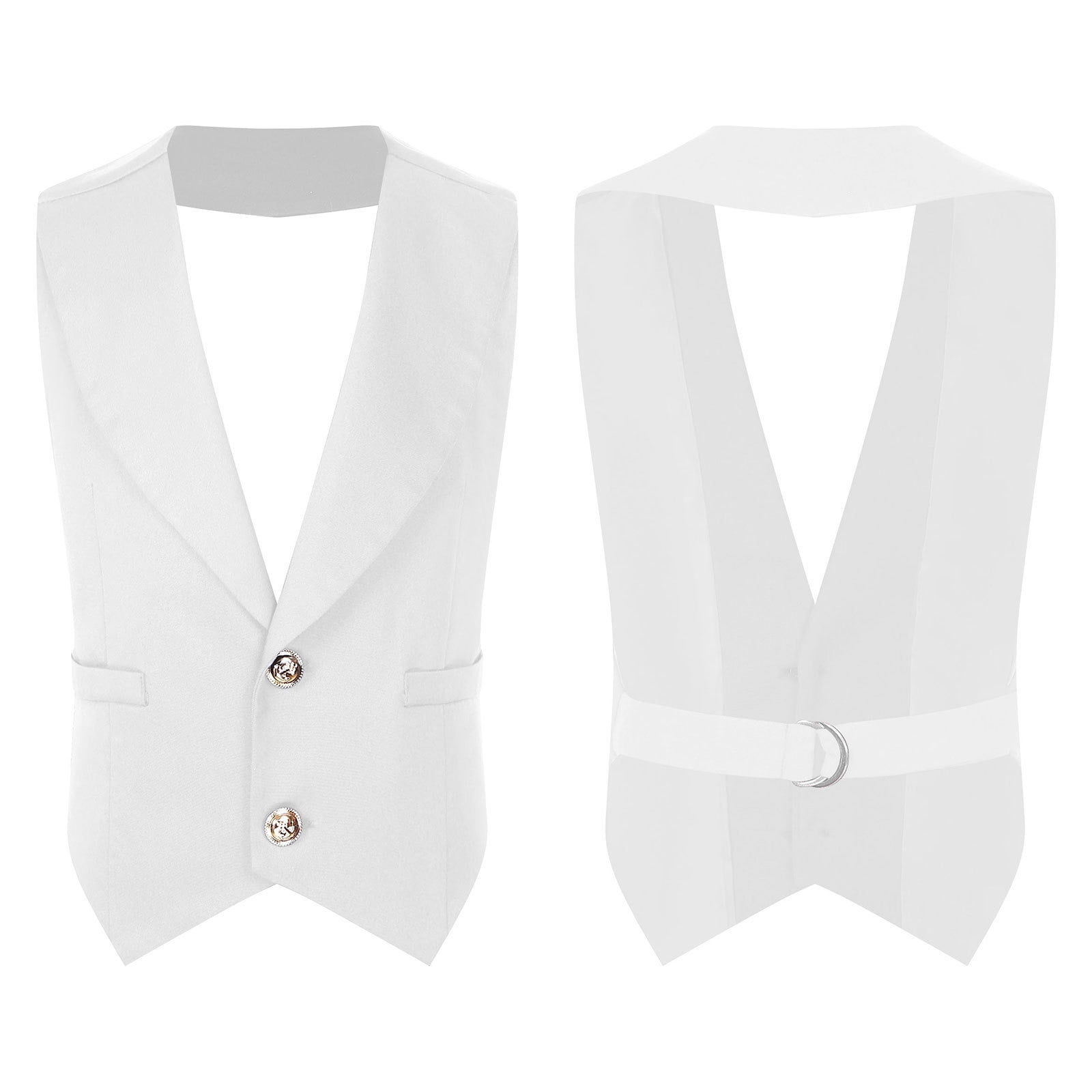 iiniim Kids Boys Lapel V Neck Button Up Formal Tuxedo Suit Vest Halter ...